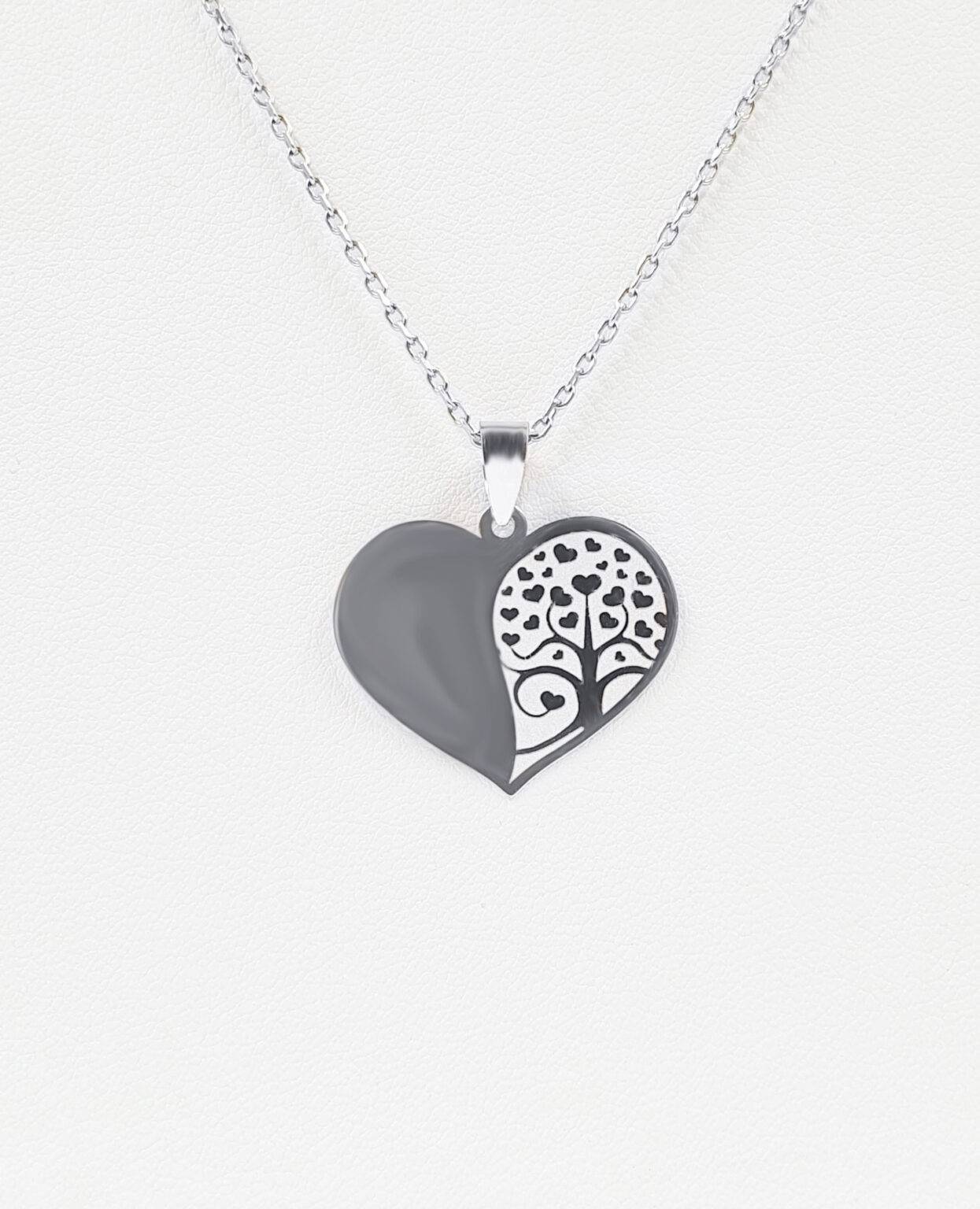 Lantisor Aur Femei cu Medalion Inima si Copacul Vietii Aur