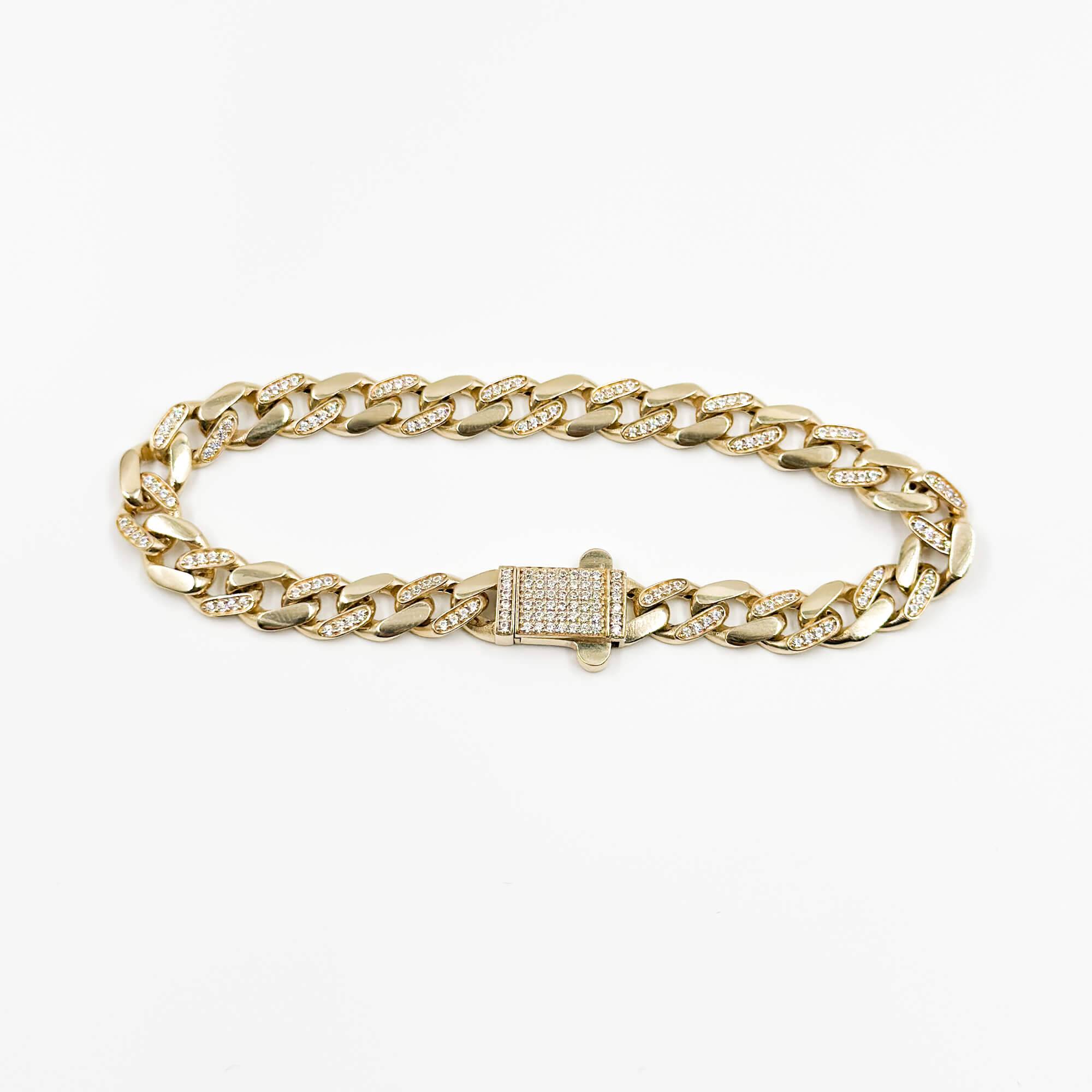 Bratara cuban aur galben 14k 13.4g ️ Bijuteria Quartz