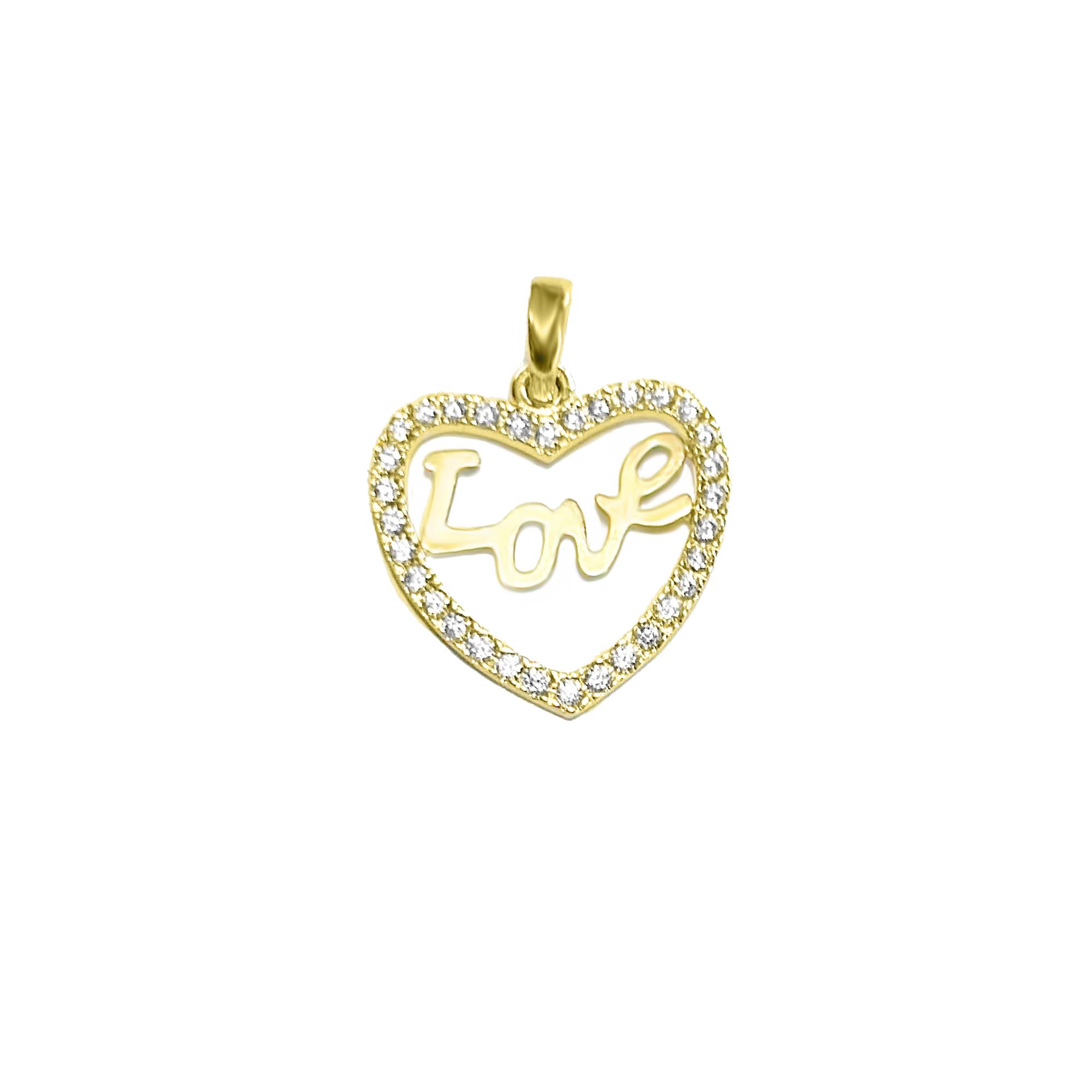 Pandantiv aur model inima love - Eleganță delicată